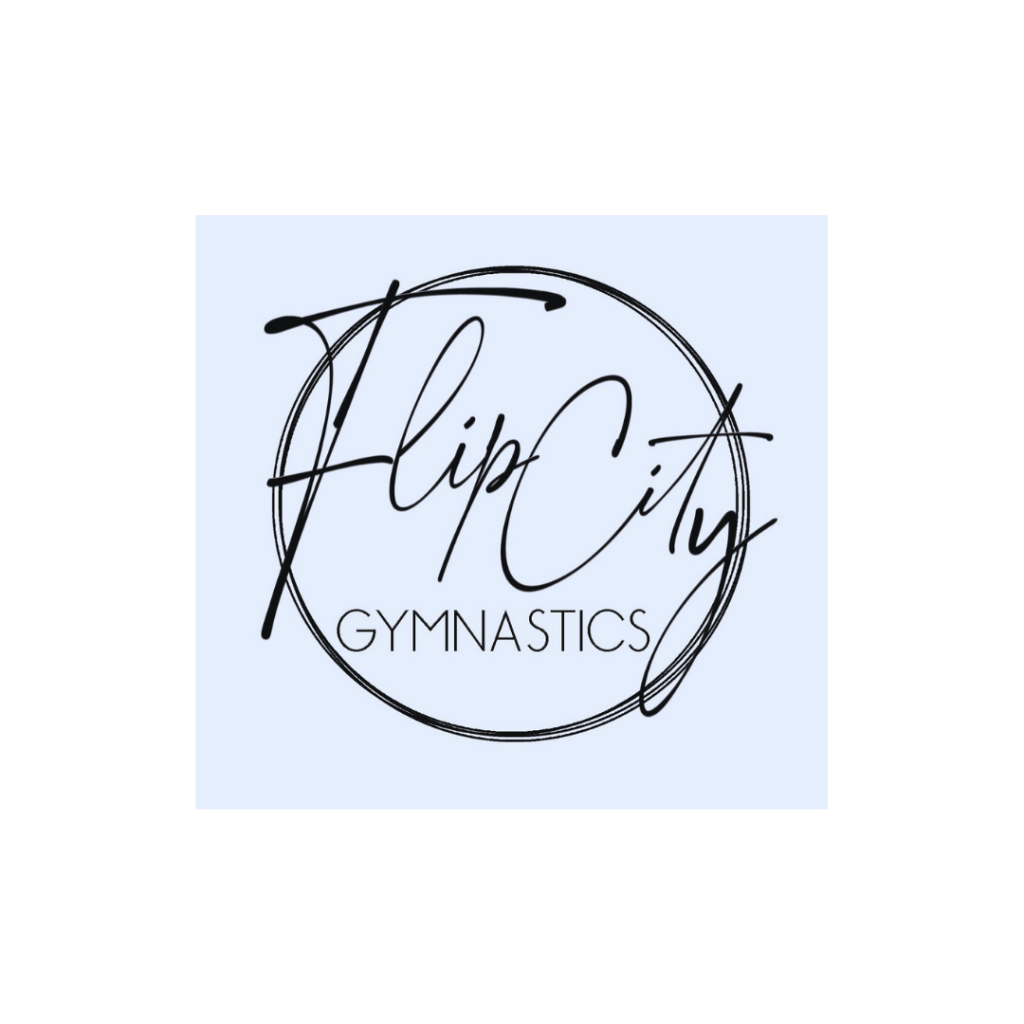 flip city logo blue background